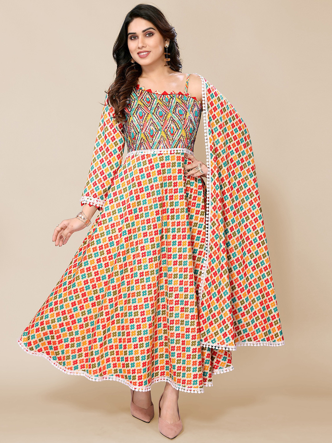 Buy PYARI A Style For Every Story Floral Printed Fit & Flare Ethnic ...
