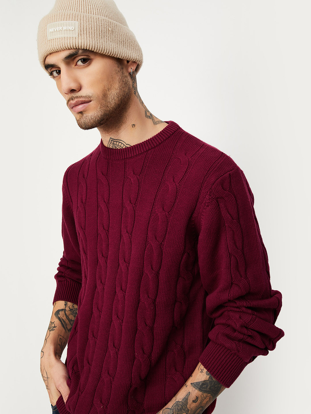 Buy Max Men Maroon Fashion - Sweaters for Men 26070826 | Myntra