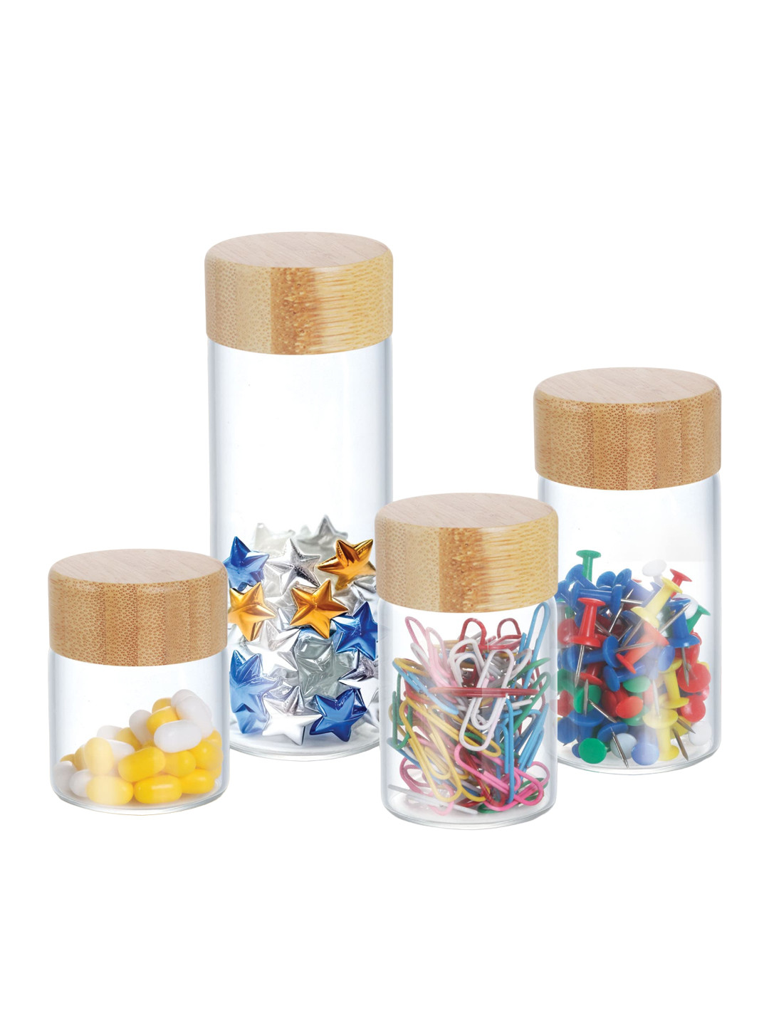 Buy Treo 3 Pcs Transparent Borosilicate Glass Round Mini Jar Set 60 ML ...