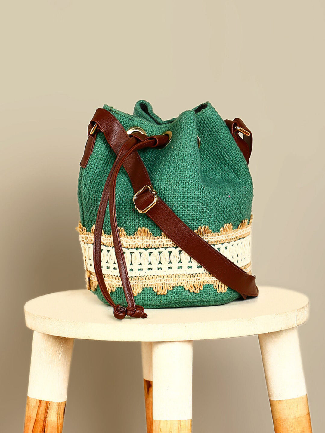 Buy DEEBACO Textured Fabric Bucket Sling Bag - Handbags for Women ...