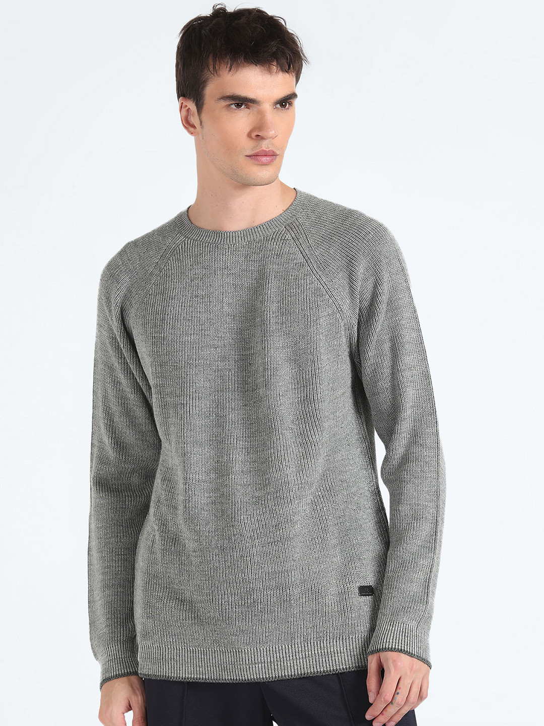 Buy Flying Machine Ribbed Acrylic Pullover Sweater - Sweaters for Men ...