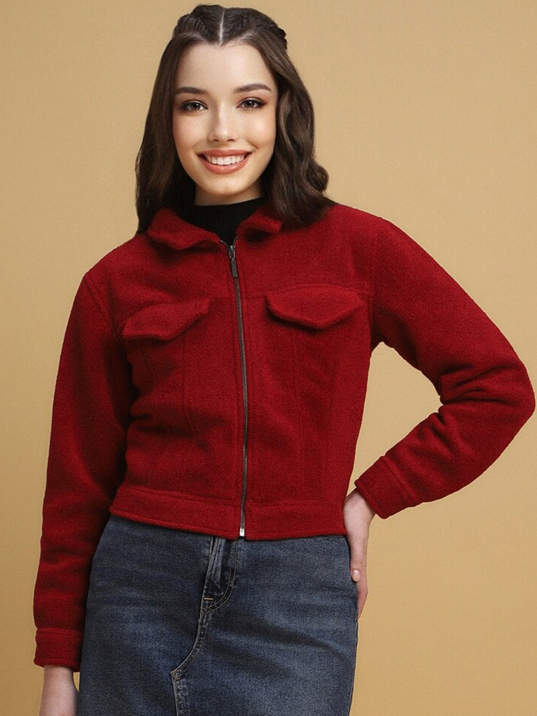 Buy FOREVER 21 Checked Bomber Jacket - Jackets for Women 26079048 | Myntra