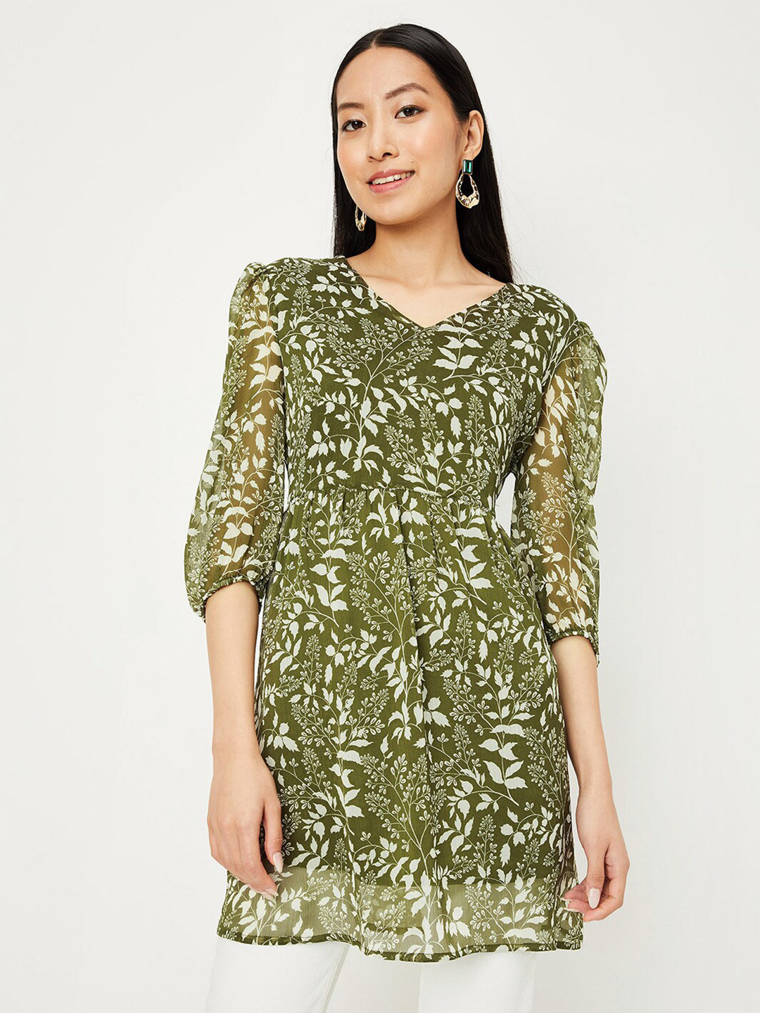 Buy Max Floral Printed V Neck Tunic - Tunics for Women 26079070 | Myntra