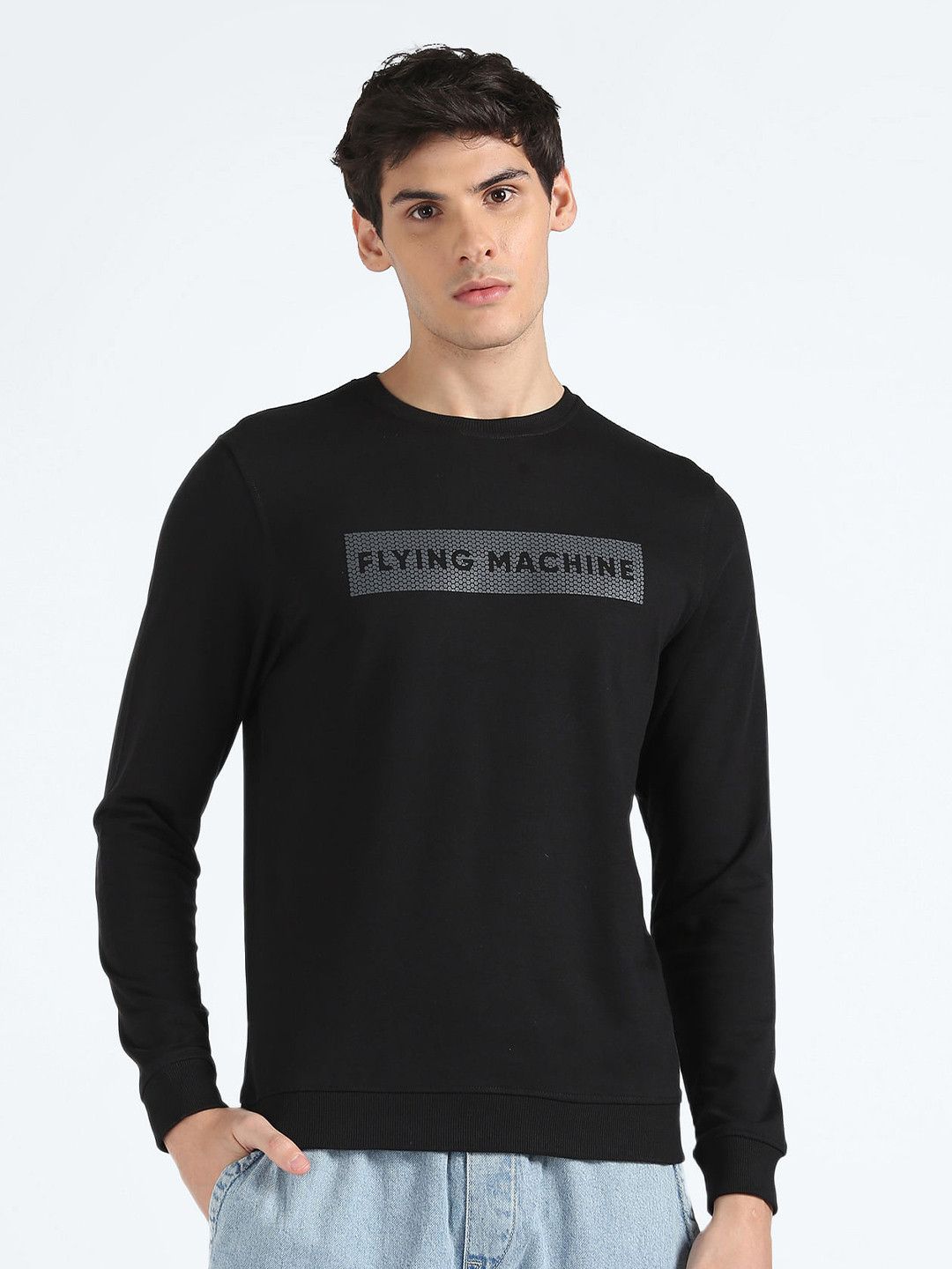 Buy Flying Machine Typography Printed Pullover - Sweatshirts for Men ...