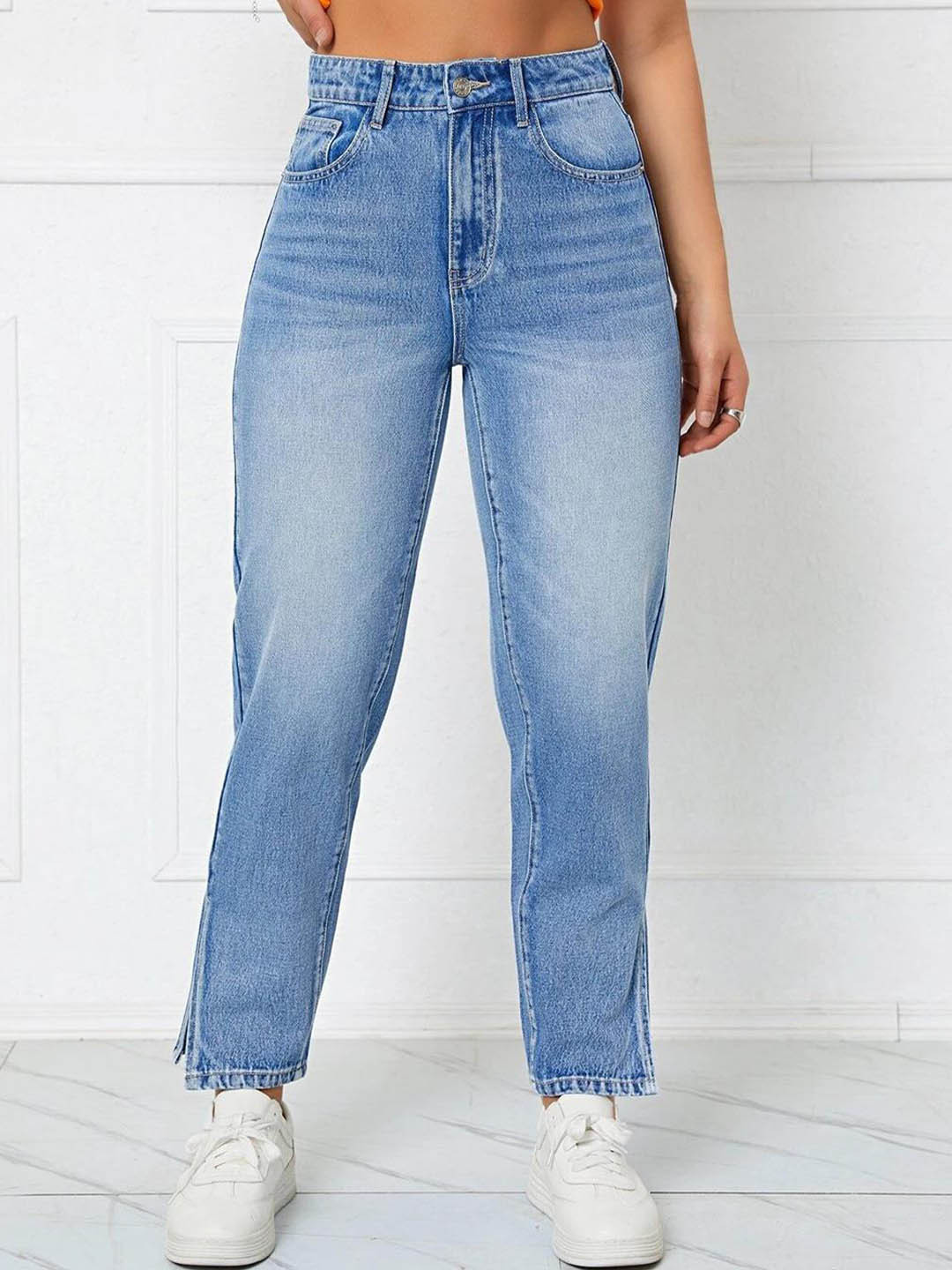 Buy Kotty Women Light Blue Jean High Rise Light Fade Stretchable Jeans ...