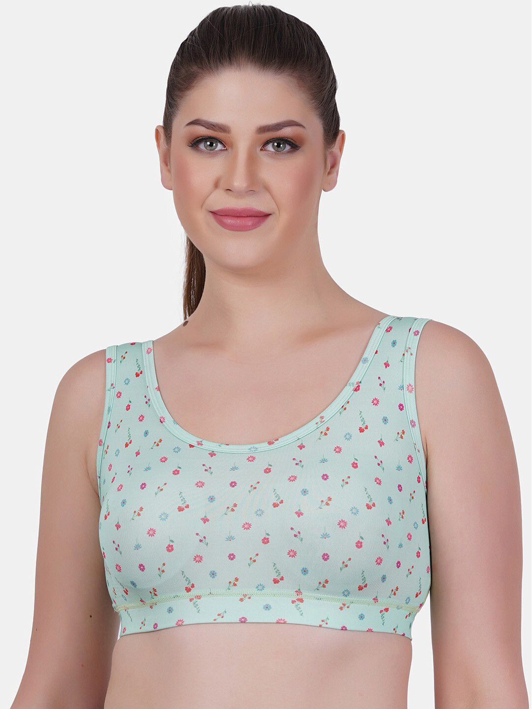 Buy Reveira Floral Printed Medium Coverage Dry Fit Workout Bra With All ...