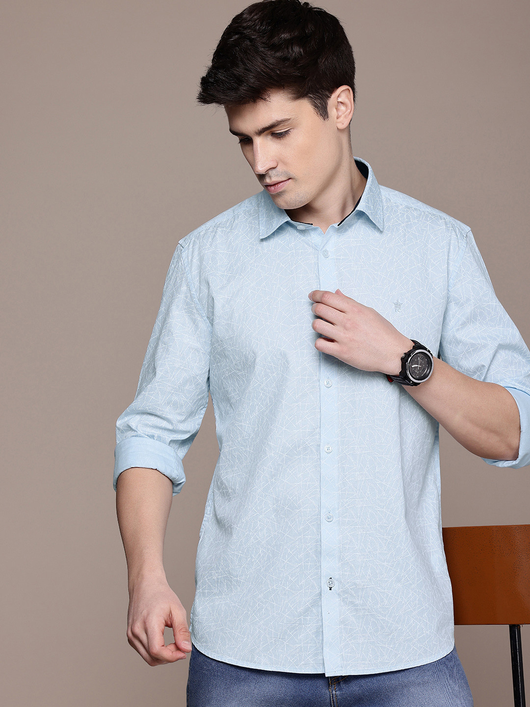 Buy French Connection Pure Cotton Slim Fit Opaque Printed Casual Shirt ...