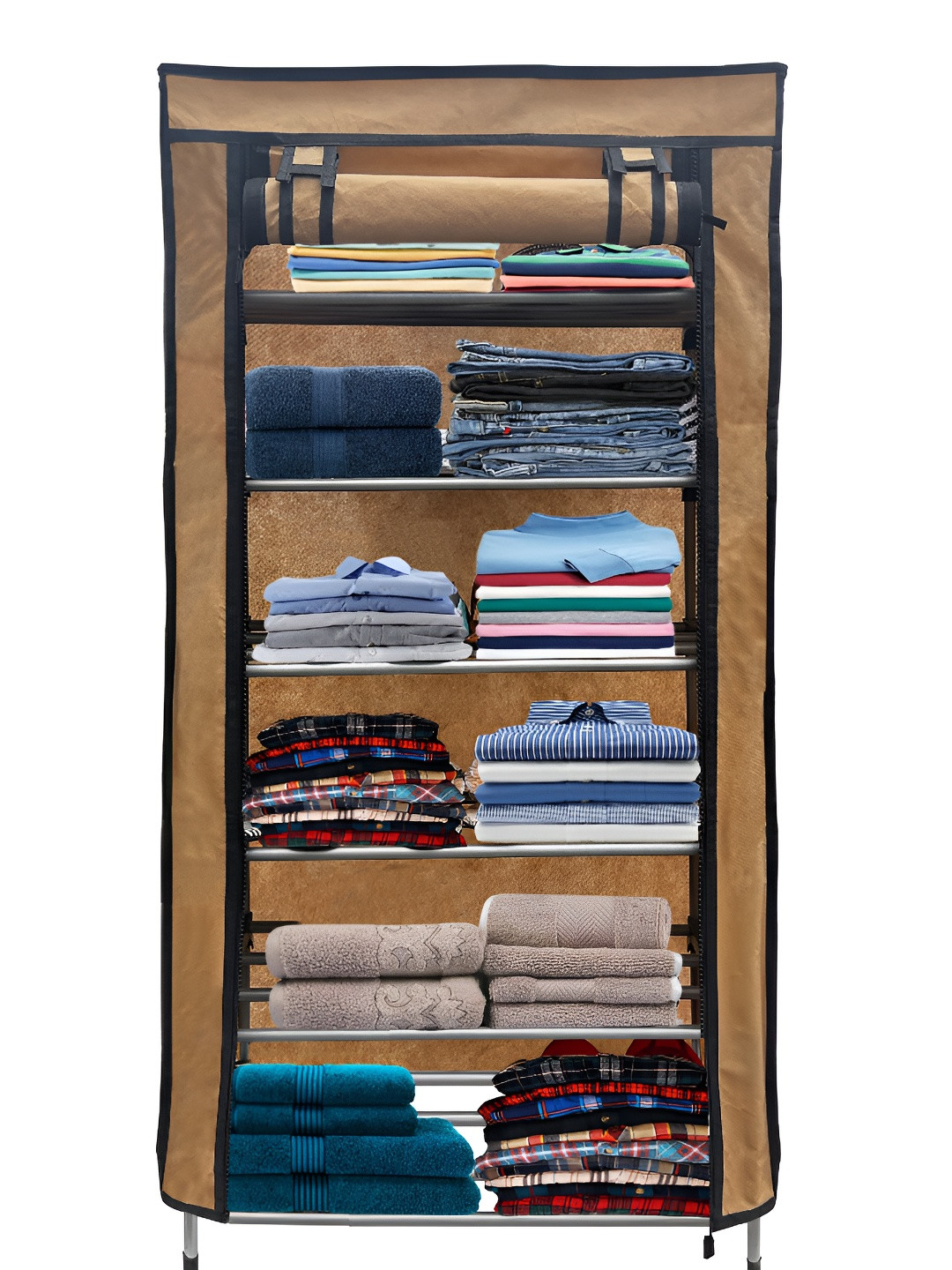 Buy Urban Choice Beige Non Woven Waterproof 6 Layered Wardrobe - Racks ...