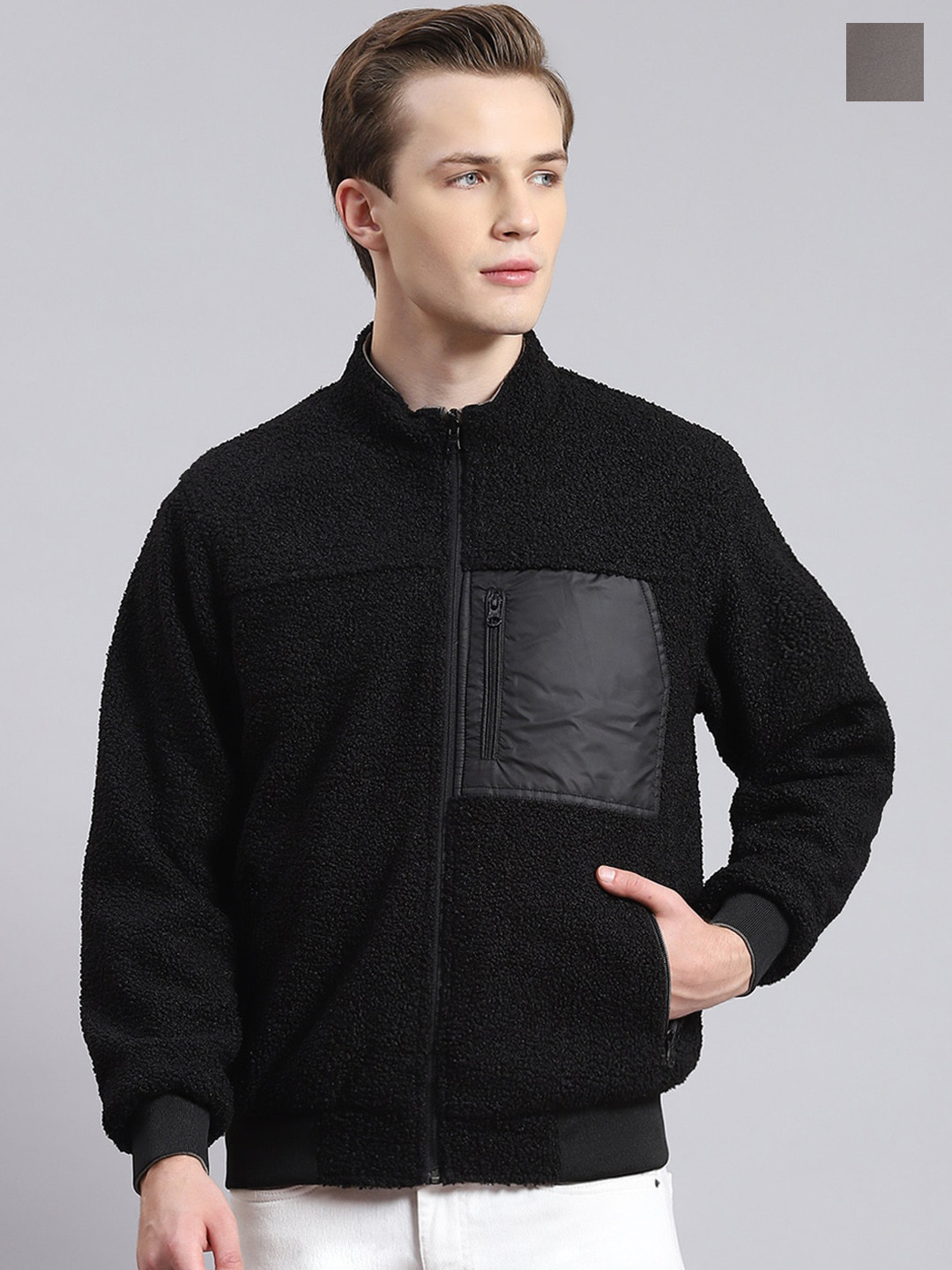 Buy Monte Carlo Self Design Lightweight Open Front Jacket - Jackets for ...