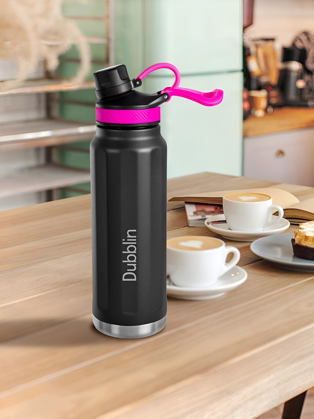 Buy Dubblin Rambo Black & Pink Single Stainless Steel Double Wall ...