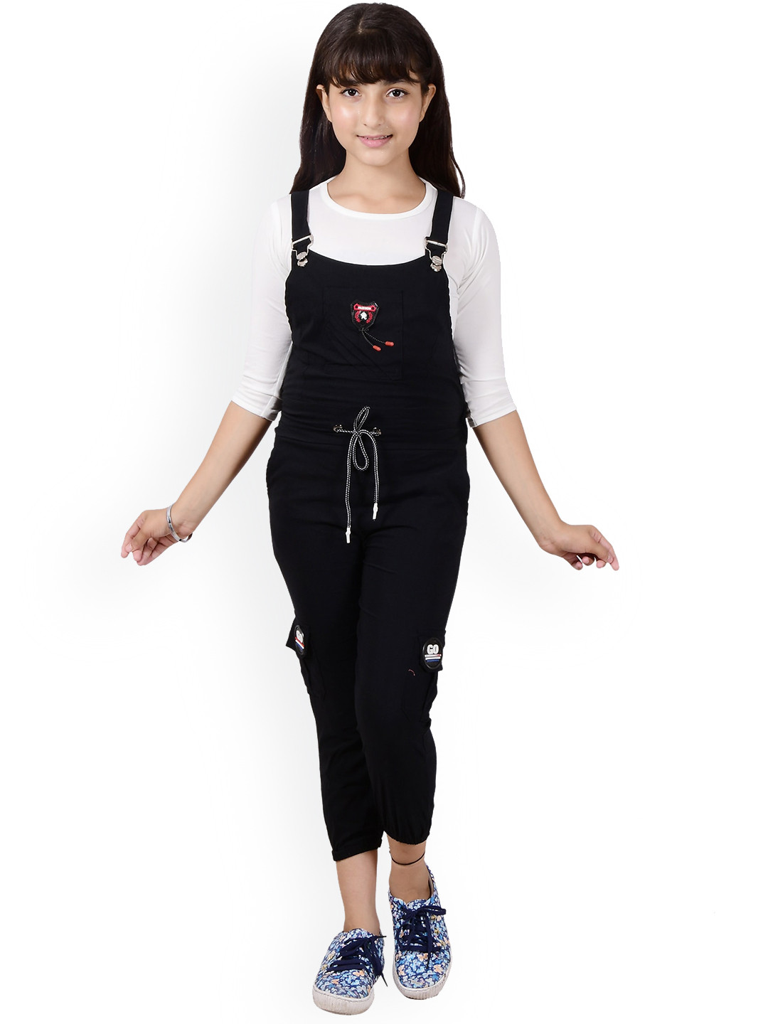 Buy BAESD Girls Sknniy Fit Dungarees With Top - Dungarees for Girls ...