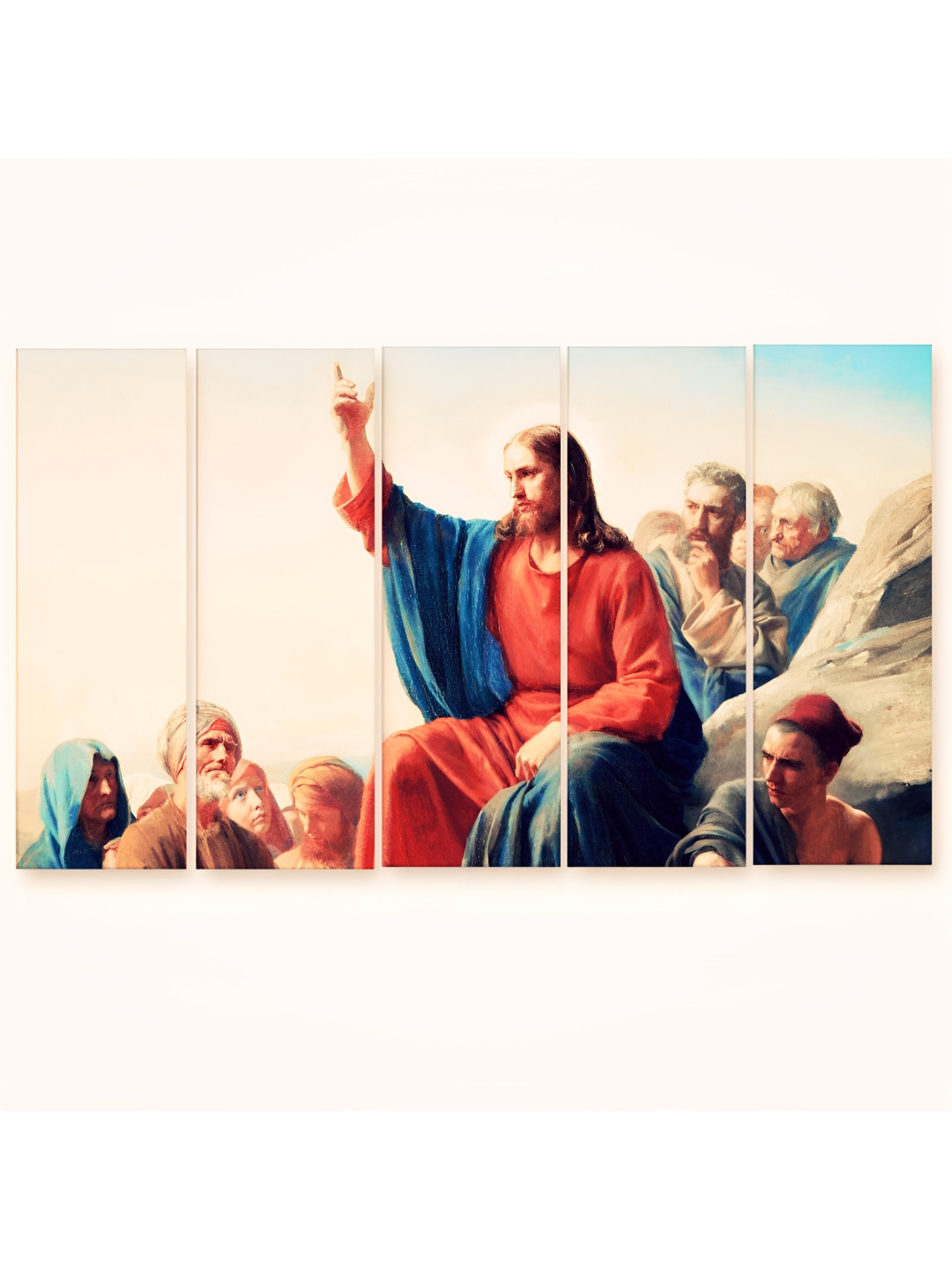Buy Casperme Blue & Orange 5 Pieces Jesus Wooden Wall Arts - Wall Art ...