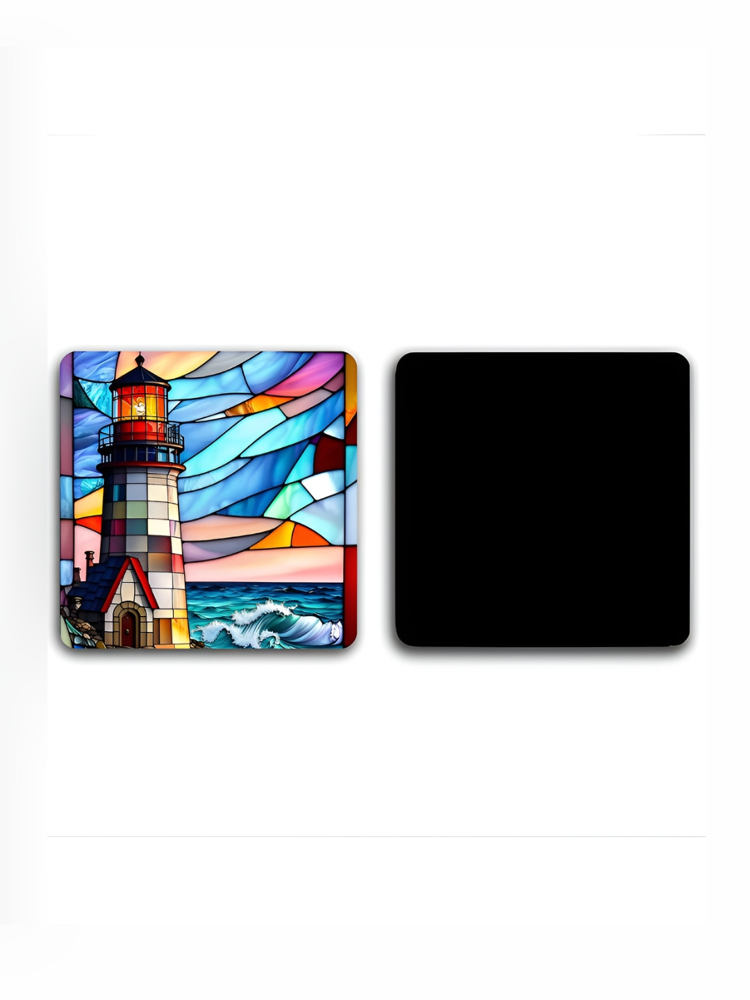 Buy CLAWCRAFTS Blue & Red 6 Pieces Printed Wooden Tea Coasters ...