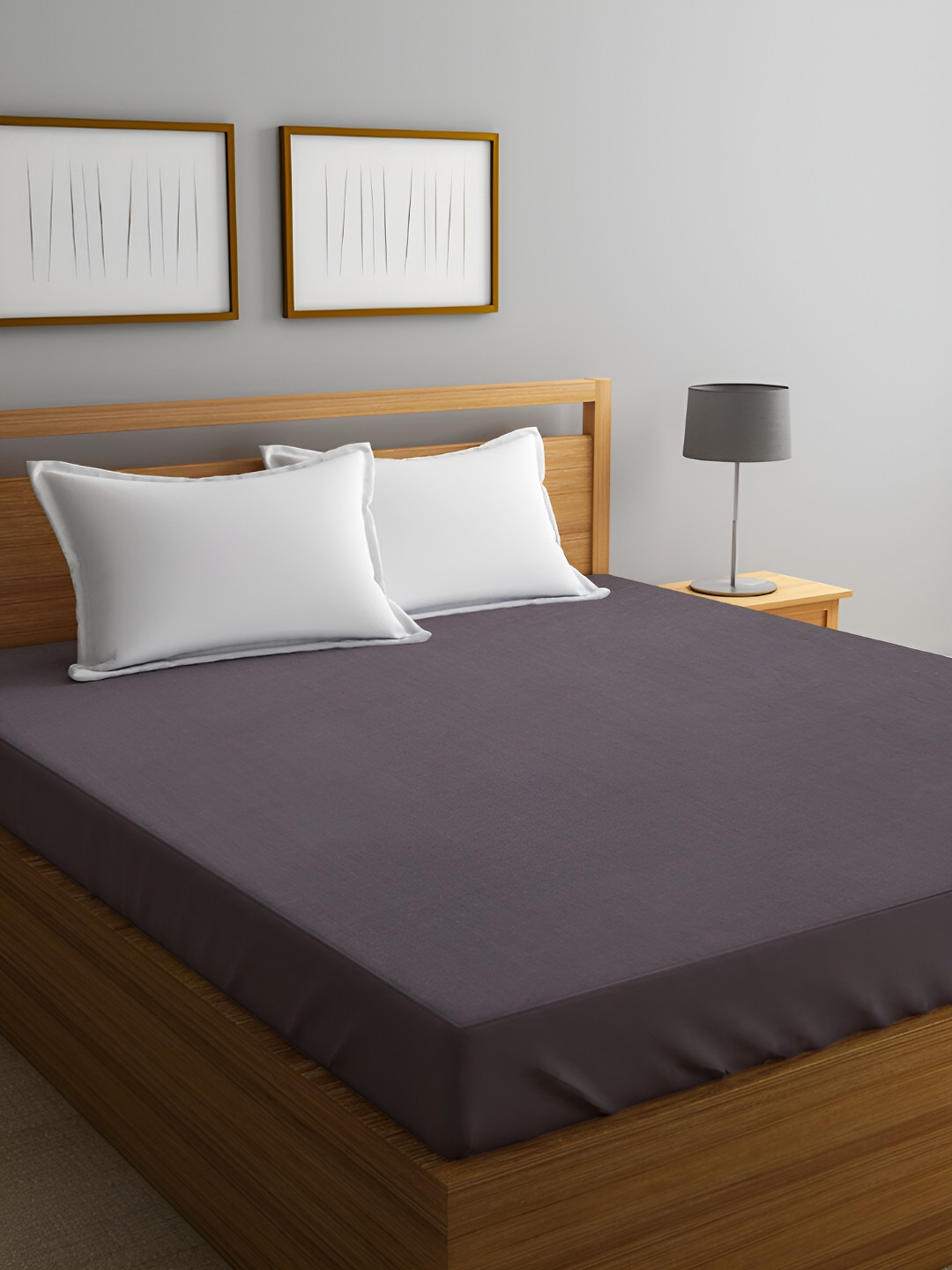 Buy GADDA CO Grey Terry Cotton Water Proof Elastic Fitted Single Bed ...