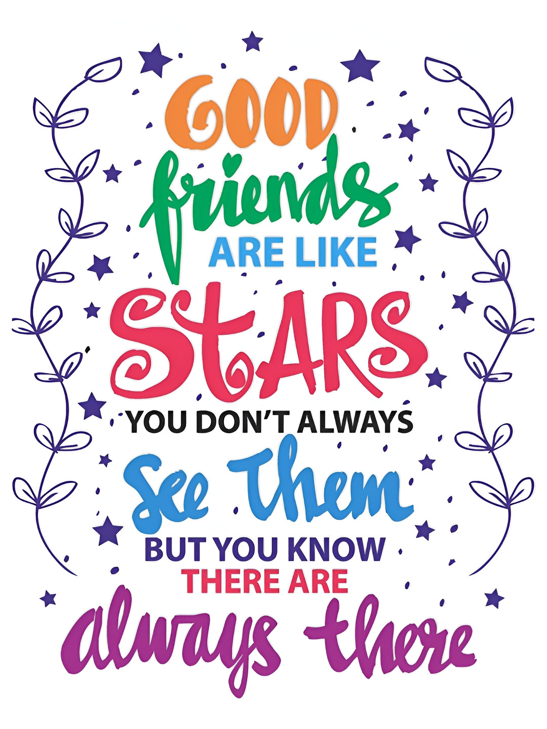 Buy CVANU Blue & Pink Motivational & Quote Self Adhesive Wall Paper ...