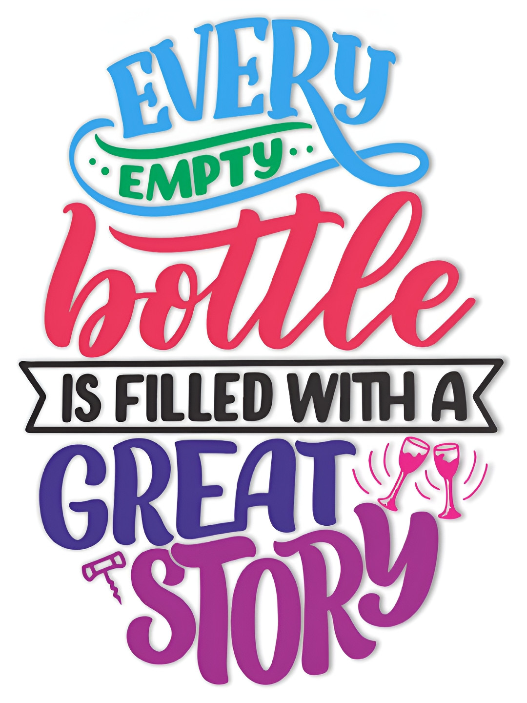 Buy CVANU Blue & Red Motivational And Quote Self Adhesive Wall Sticker ...