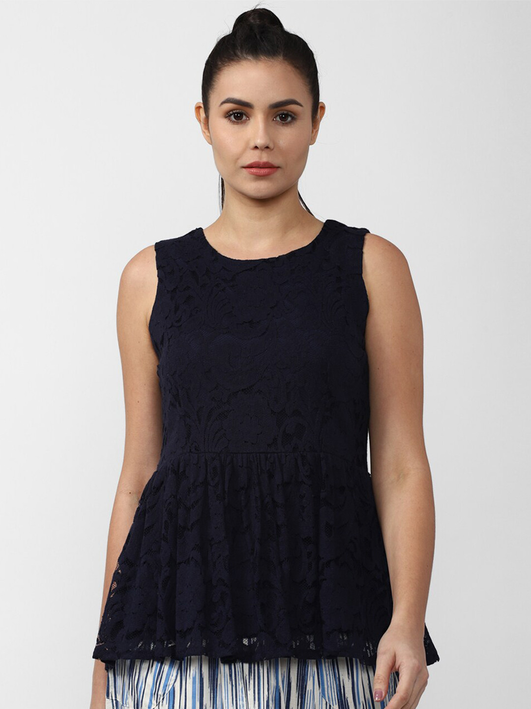 Buy Van Heusen Woman Self Design Sleeveless Cotton Top - Tops for Women ...