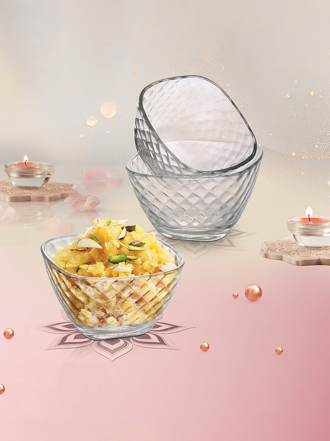 Buy Treo 6 Pieces Transparent Cheesling Bowls 280 Ml Each - Bowl for ...