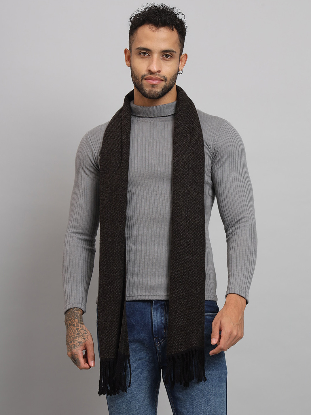 Buy HANDICRAFT PALACE Checked Reversible Woollen Mufflers - Mufflers ...