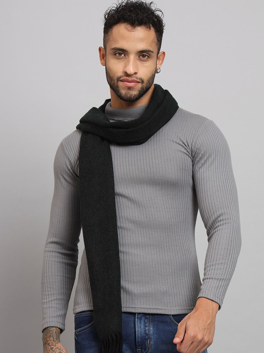 Buy HANDICRAFT PALACE Checked Reversible Merino Wool Mufflers - Mufflers for Men 26114652 | Myntra