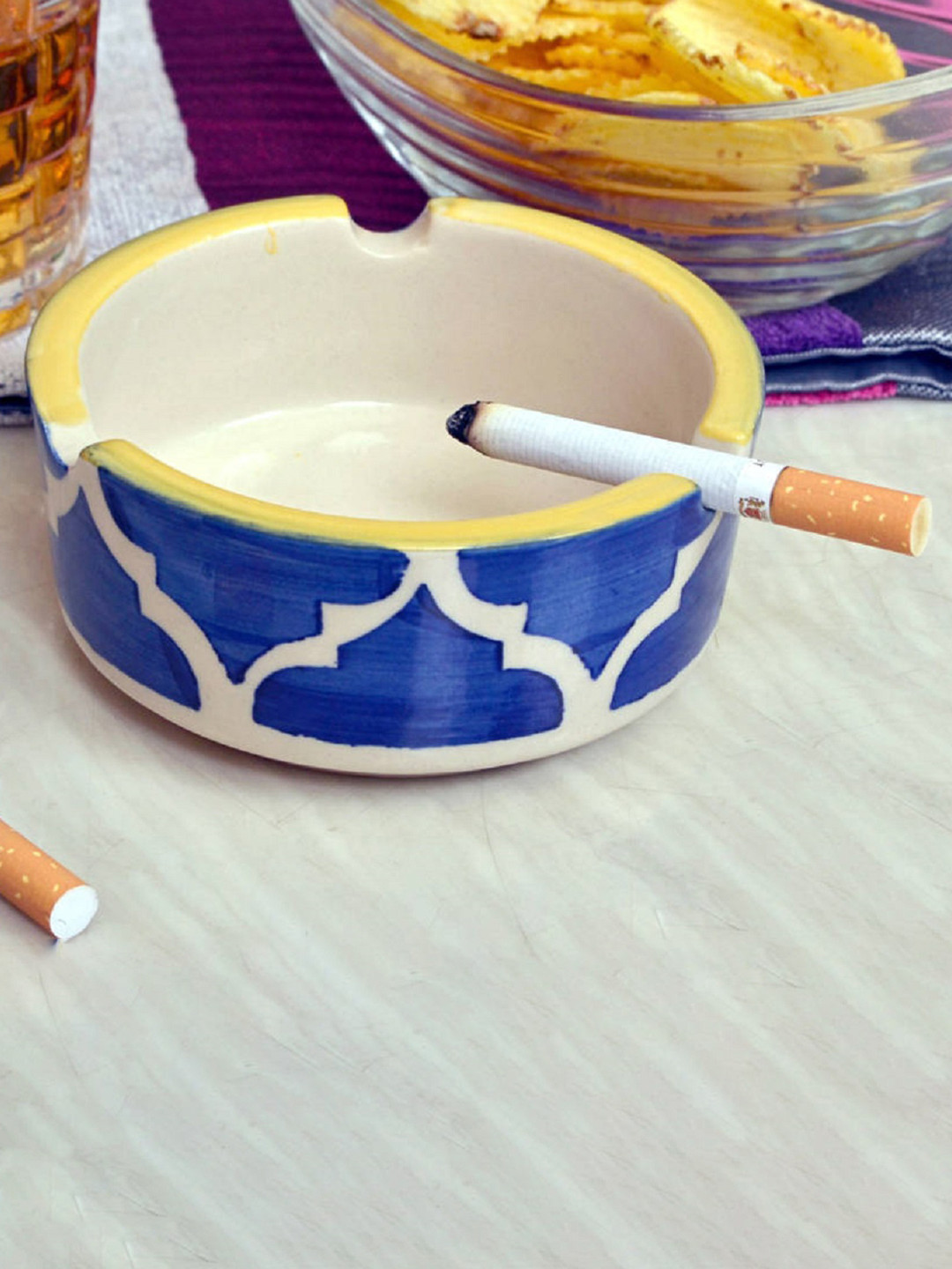 Buy Kittens Blue & White Printed Ceramic Ash Tray - Ash Trays for ...