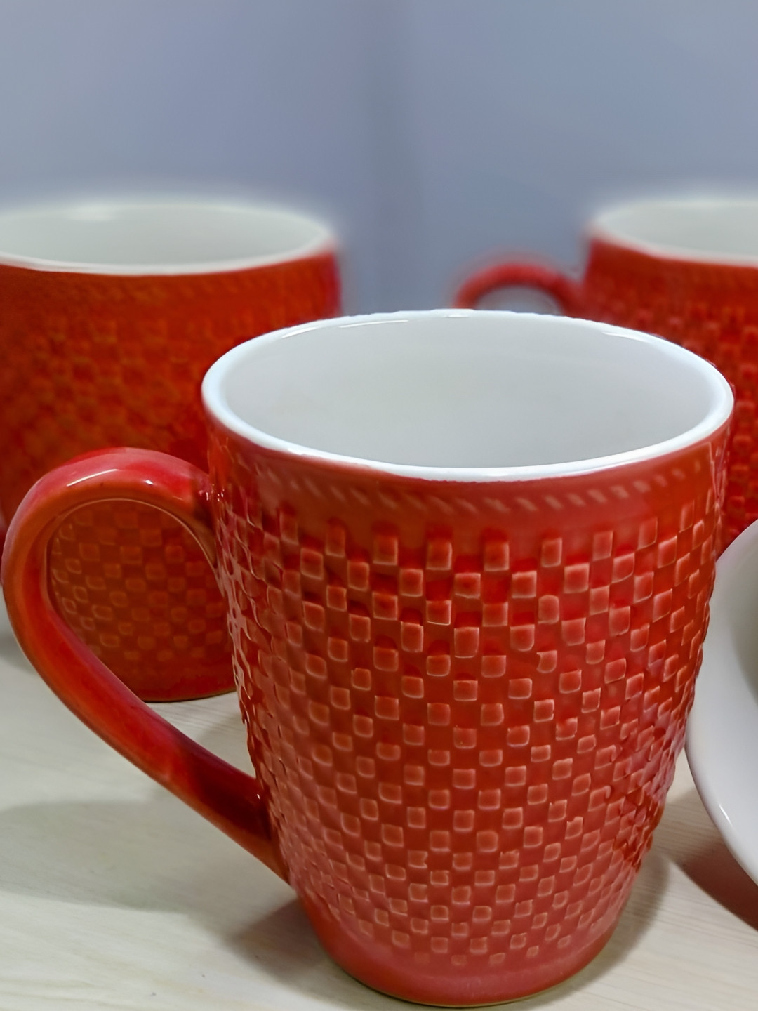 Buy Kittens Red 4 Pieces Ceramic Glossy Mugs 300 Ml - Cups And Mugs for ...