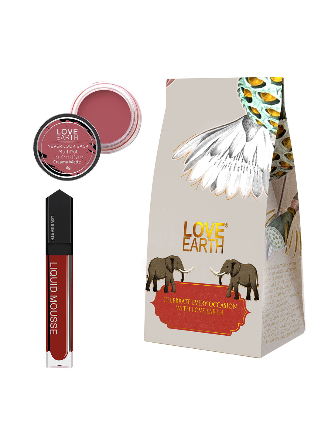 Buy LOVE EARTH Set Of Liquid Mousse Matte Lipstick 6 Ml + Never Look ...