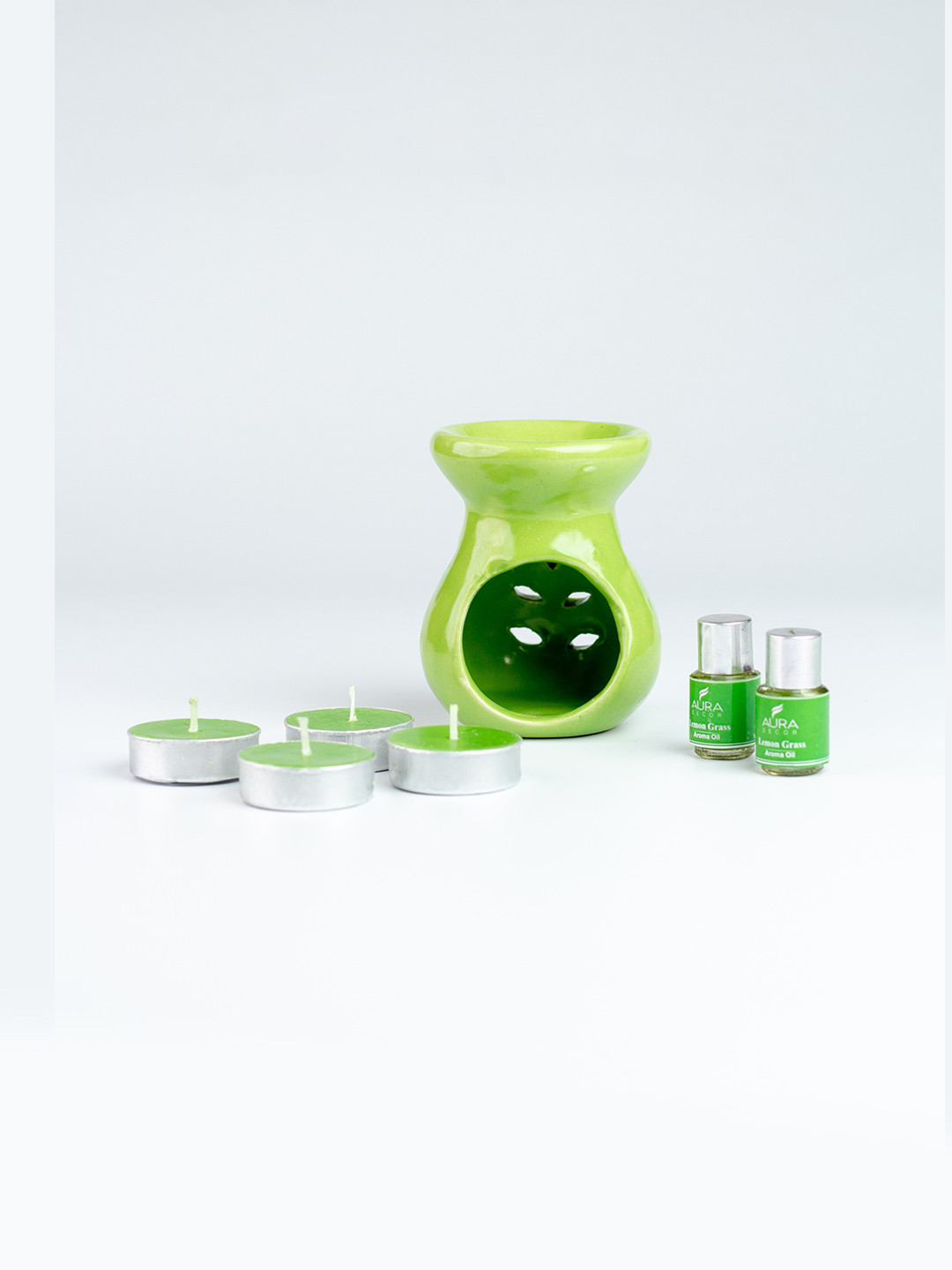 Buy AuraDecor Green Lemongrass Fragrance Aroma Oil Diffuser Gift Set ...