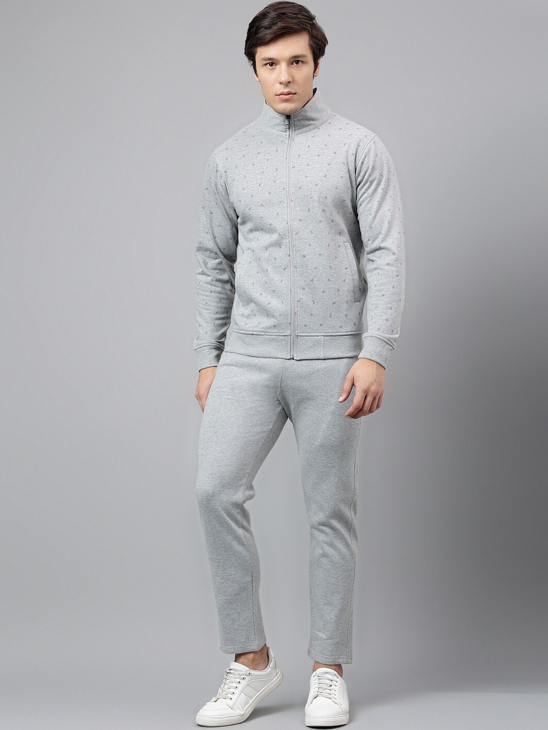 Buy FCK GOLD Relax Micro Ditsy Printed Mock Collar Sports Tracksuit ...