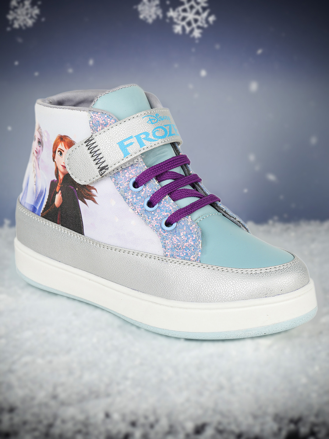 Buy Toothless Girls Disney Frozen Printed Mid Top Velcro Sneakers ...