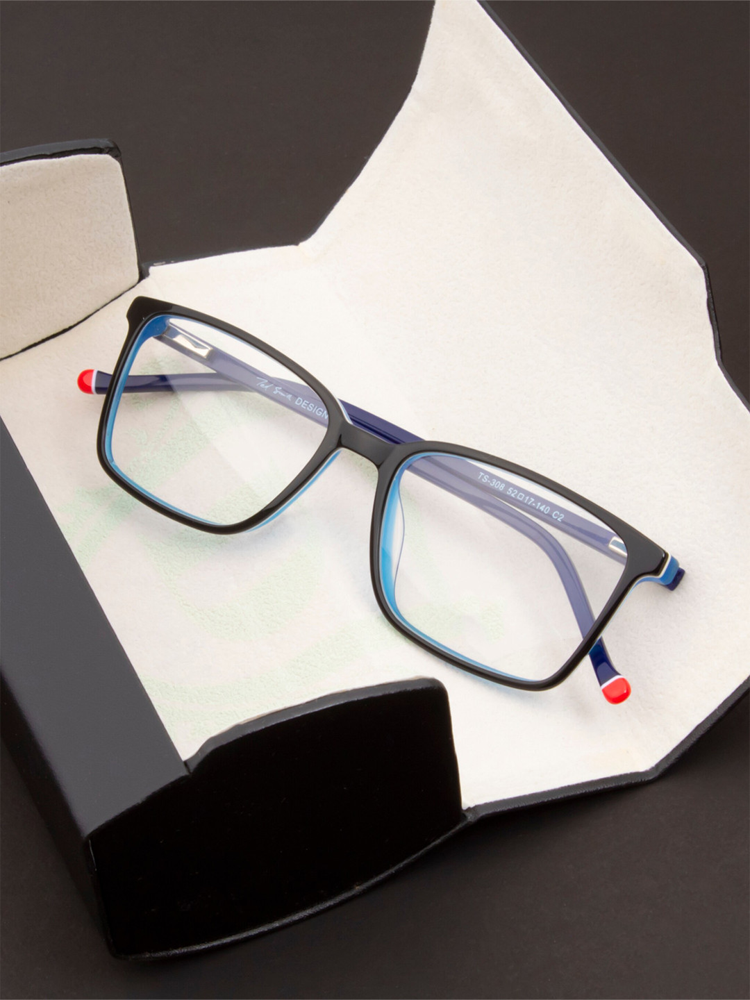 Buy Ted Smith Unisex Full Rim Wayfarer Frames TS 346_C2 BLACK - Frames ...