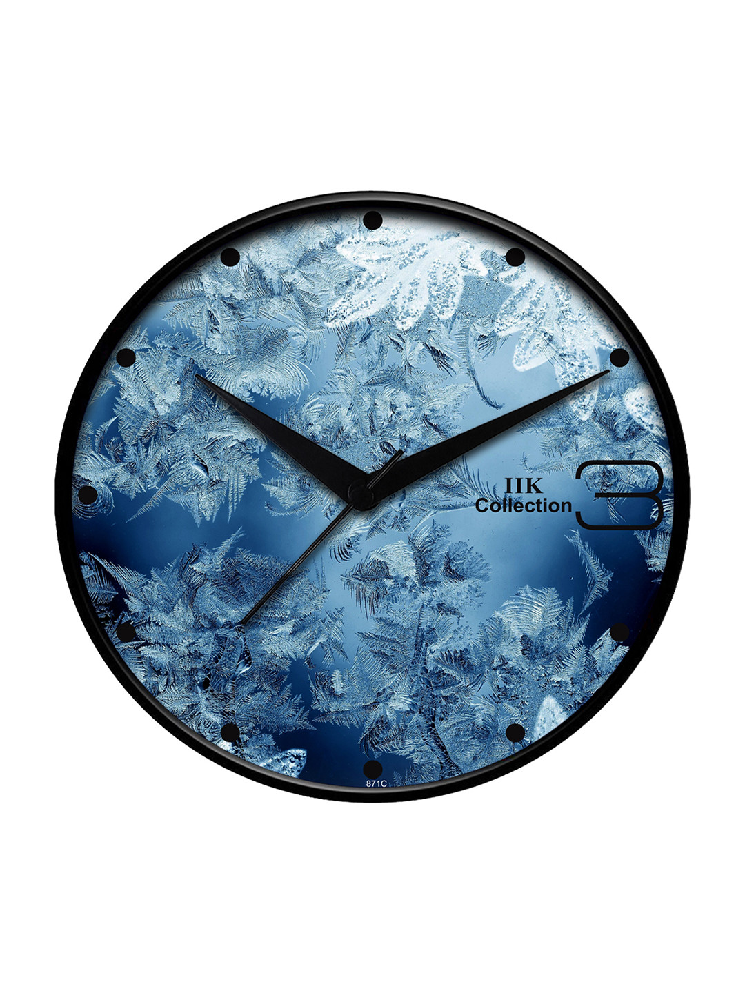Buy IIK COLLECTION Black & Blue Printed Analogue Round Contemporary ...