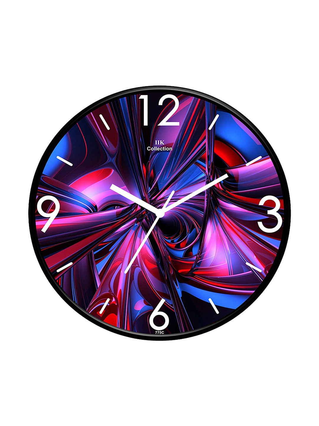 Buy IIK COLLECTION Black & Blue Printed Analogue Round Contemporary ...