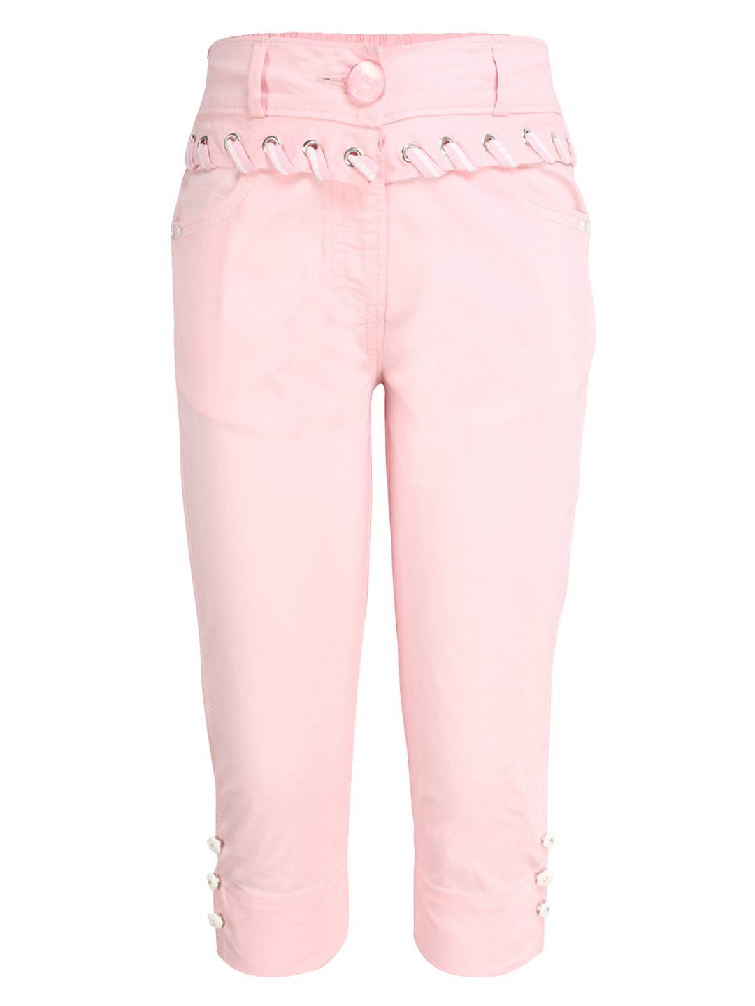 Buy CUTECUMBER Girls Pink Solid Regular Fit Capris - Capris for Girls ...
