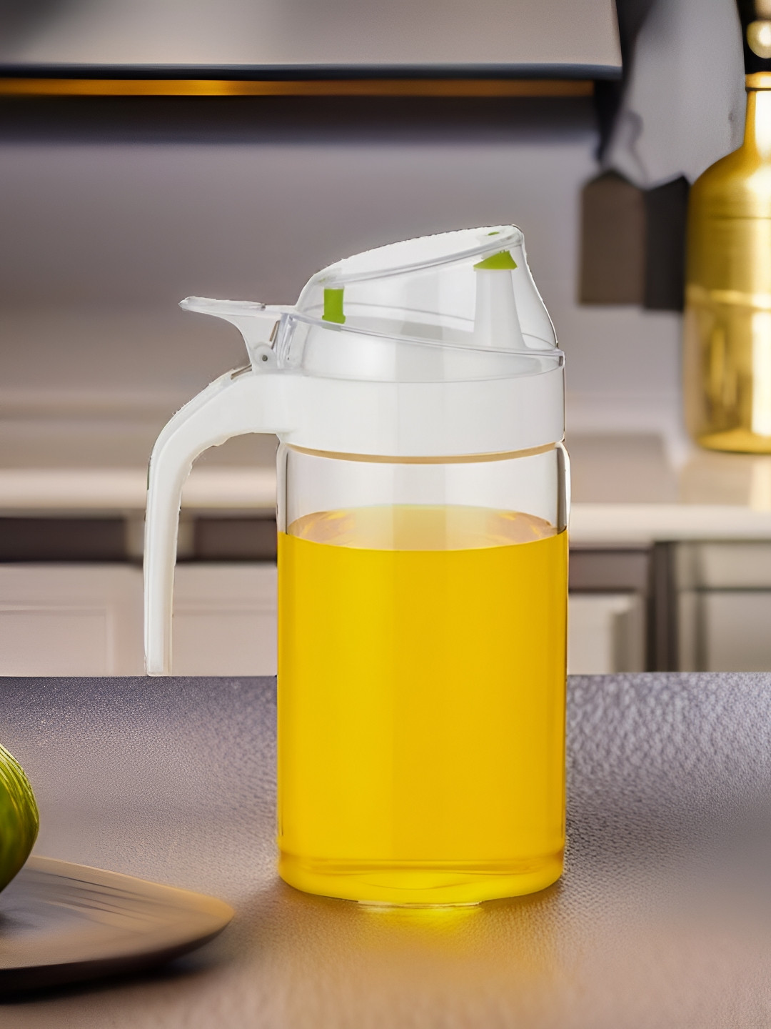 Buy Red Butler Transparent& White Glass Dishwasher Safe Oil Dispenser ...