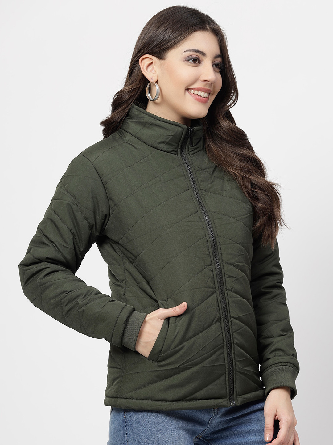 Buy WELL QUALITY Mock Collar Dry Fit Water Resistant Puffer Jacket ...