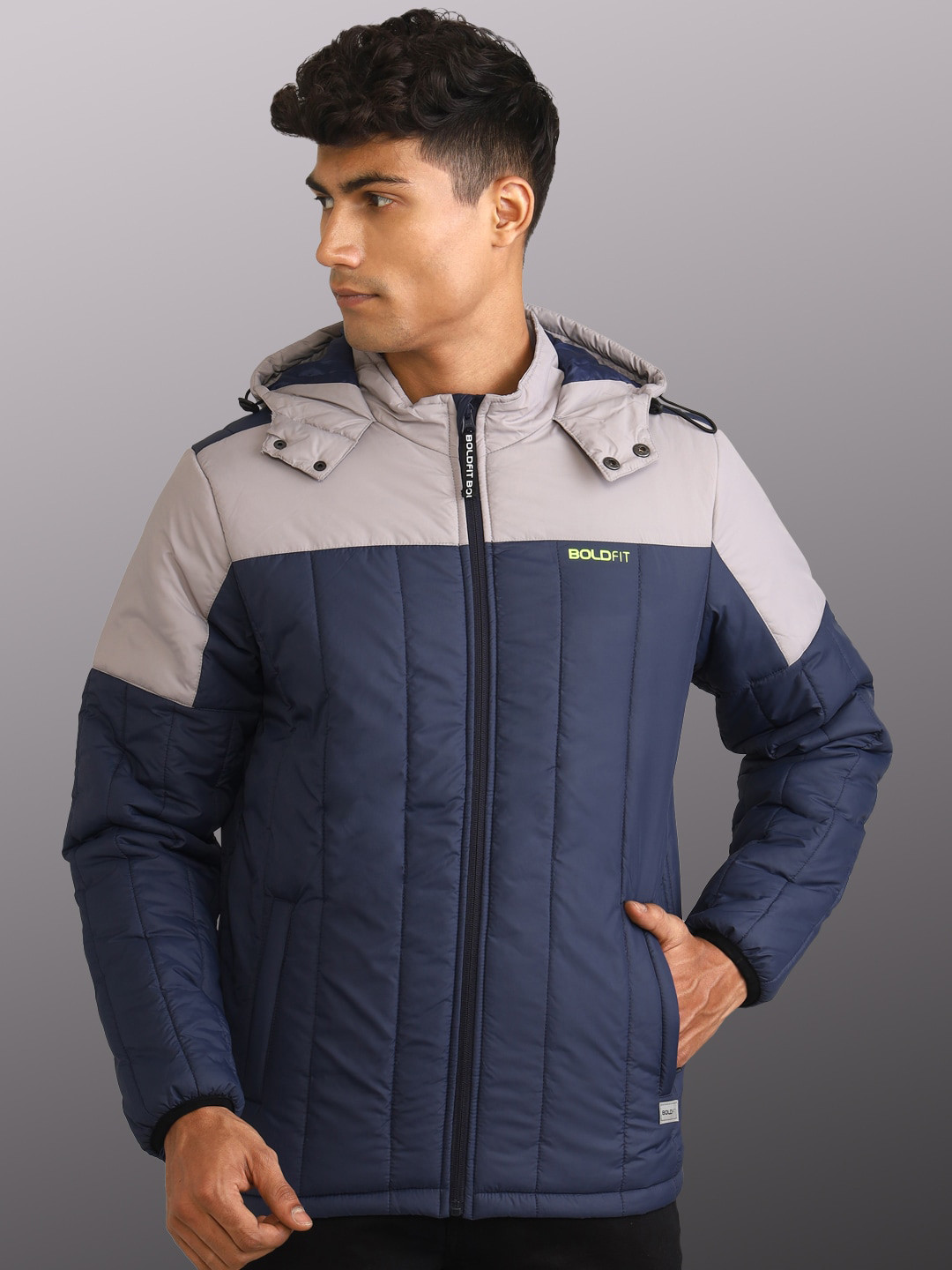 Buy BOLDFIT Colourblocked Windcheater Padded Jacket - Jackets for Men ...
