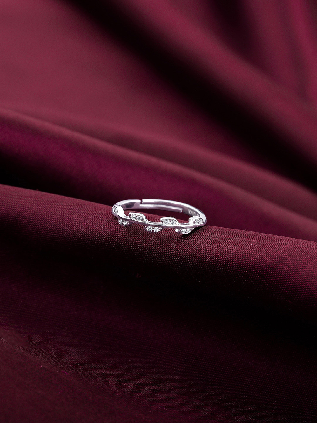 Buy GIVA 925 Sterling Silver Rhodium Plated CZ Studded Adjustable Finger Ring - Ring for Women ...