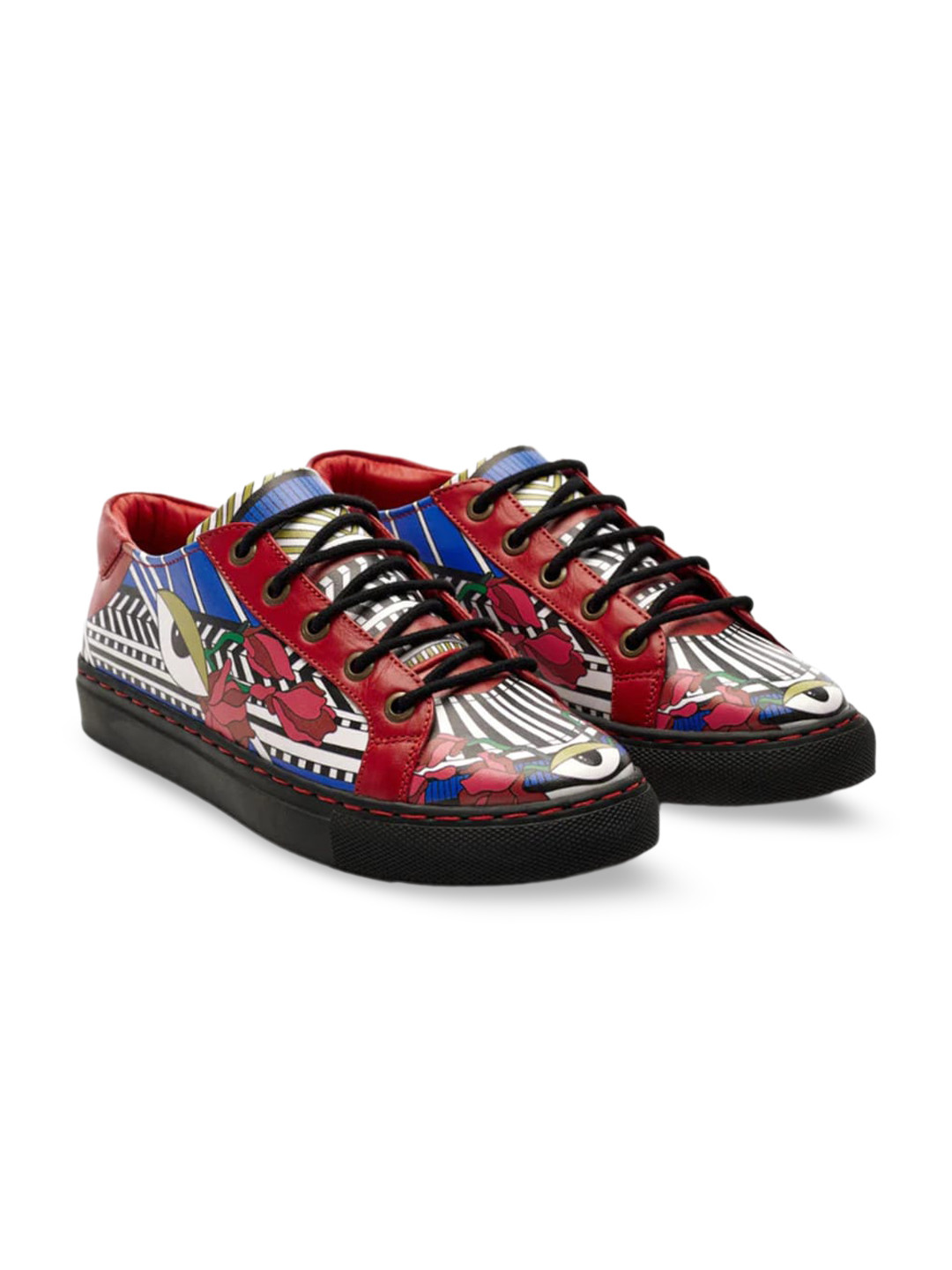 Buy Banjaaran Studio Men Oculus Printed Leather Sneakers - Casual Shoes ...