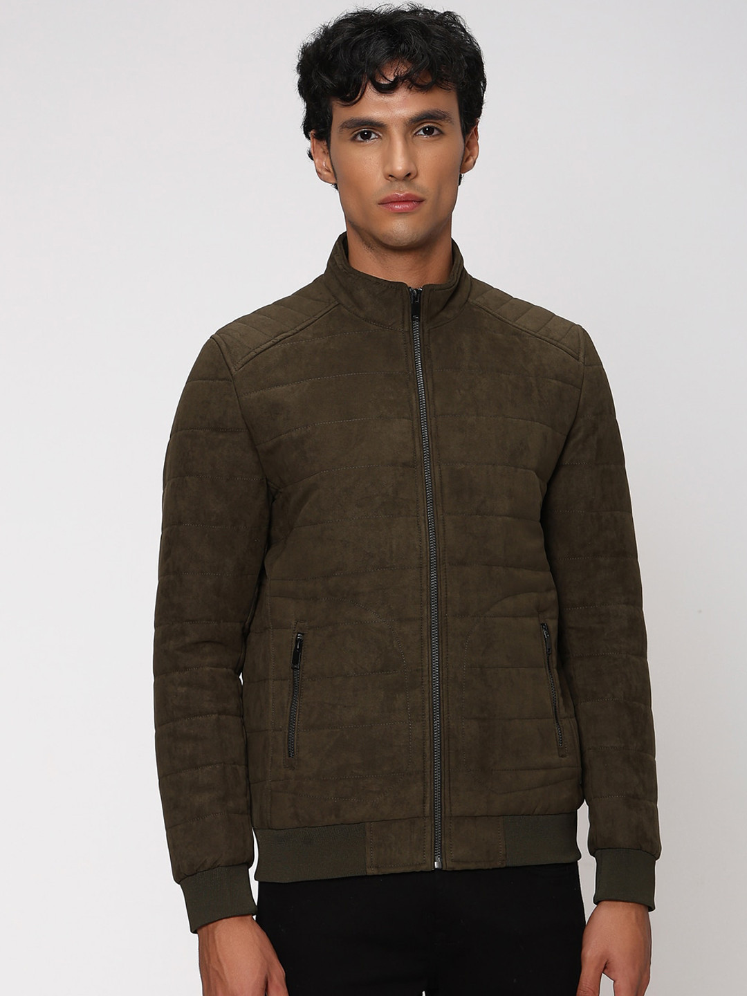 Buy Mufti Mock Collar Long Sleeves Bomber Jacket - Jackets for Men ...