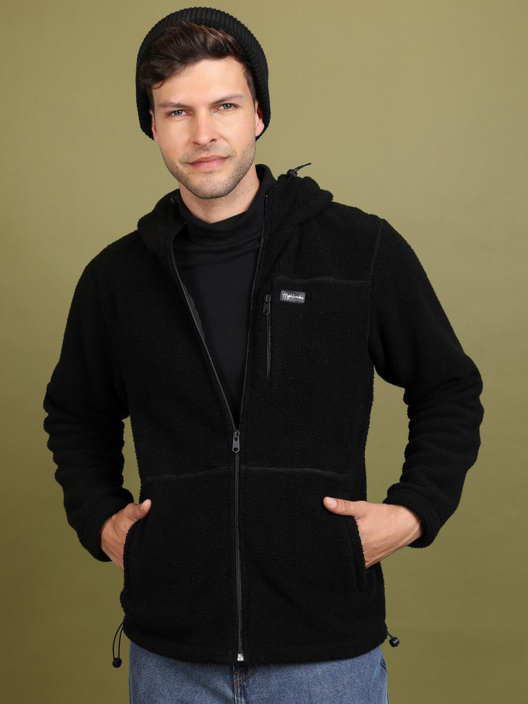 Buy HIGHLANDER Mock Collar Front Open Sweatshirt - Sweatshirts for Men ...
