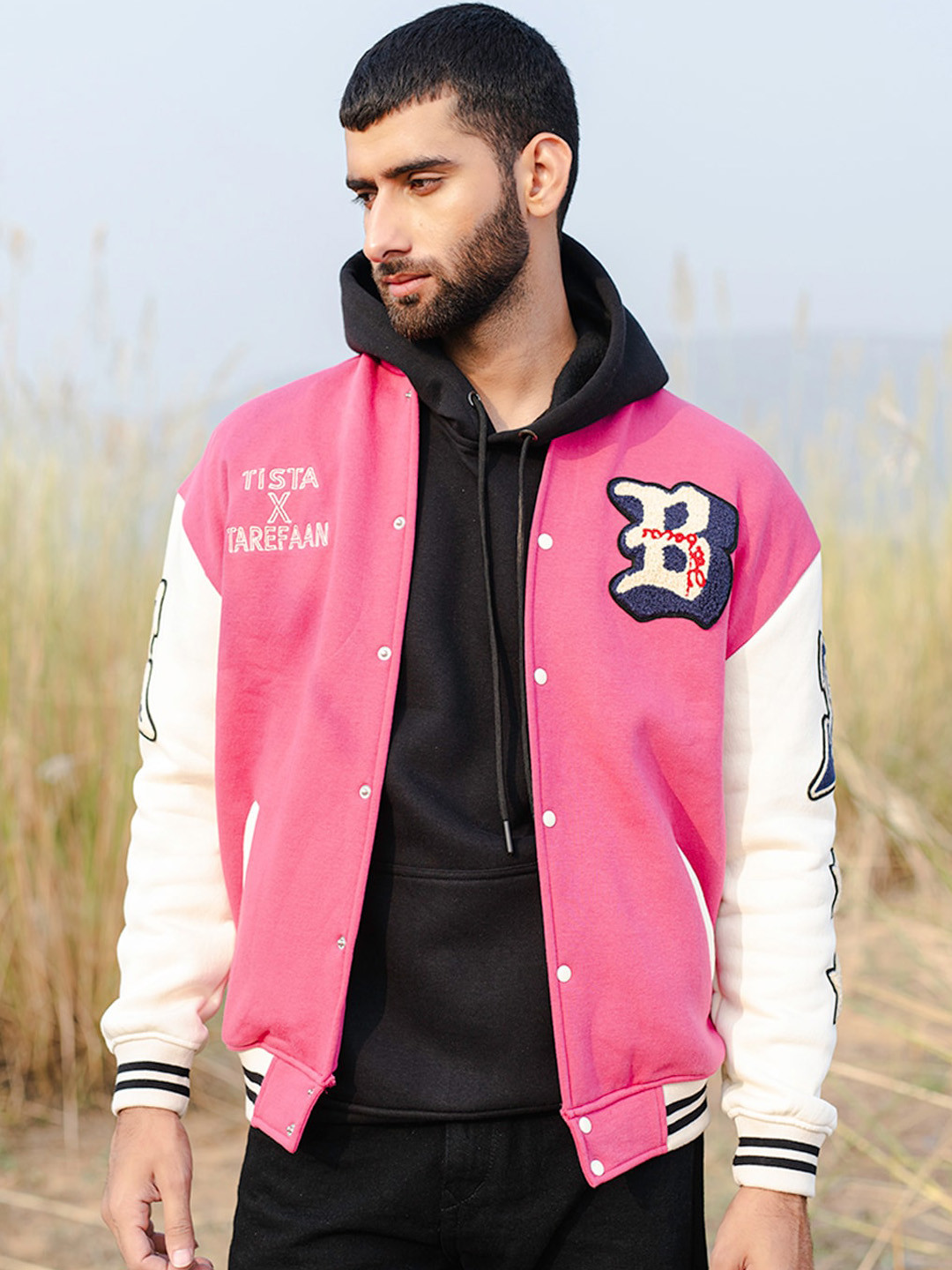 Buy Tistabene Colourblocked Lightweight Patchwork Cotton Varsity Jacket ...