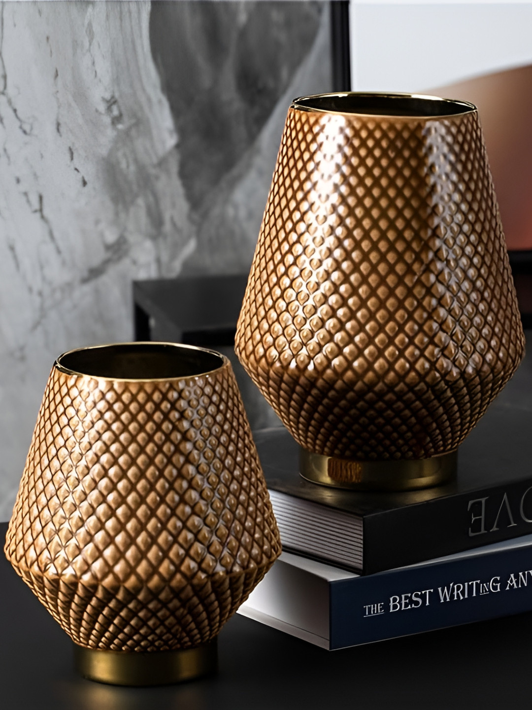 Buy Samara Home 2 Pieces Cylindrical Ceramic Flower Vase - Vases for ...