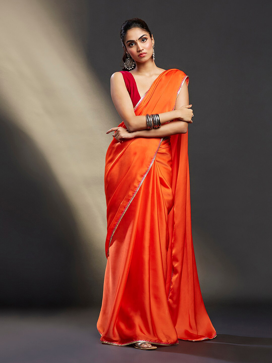 Buy PHATAKA Gotta Patti Satin Saree - Sarees for Women 26160086 | Myntra