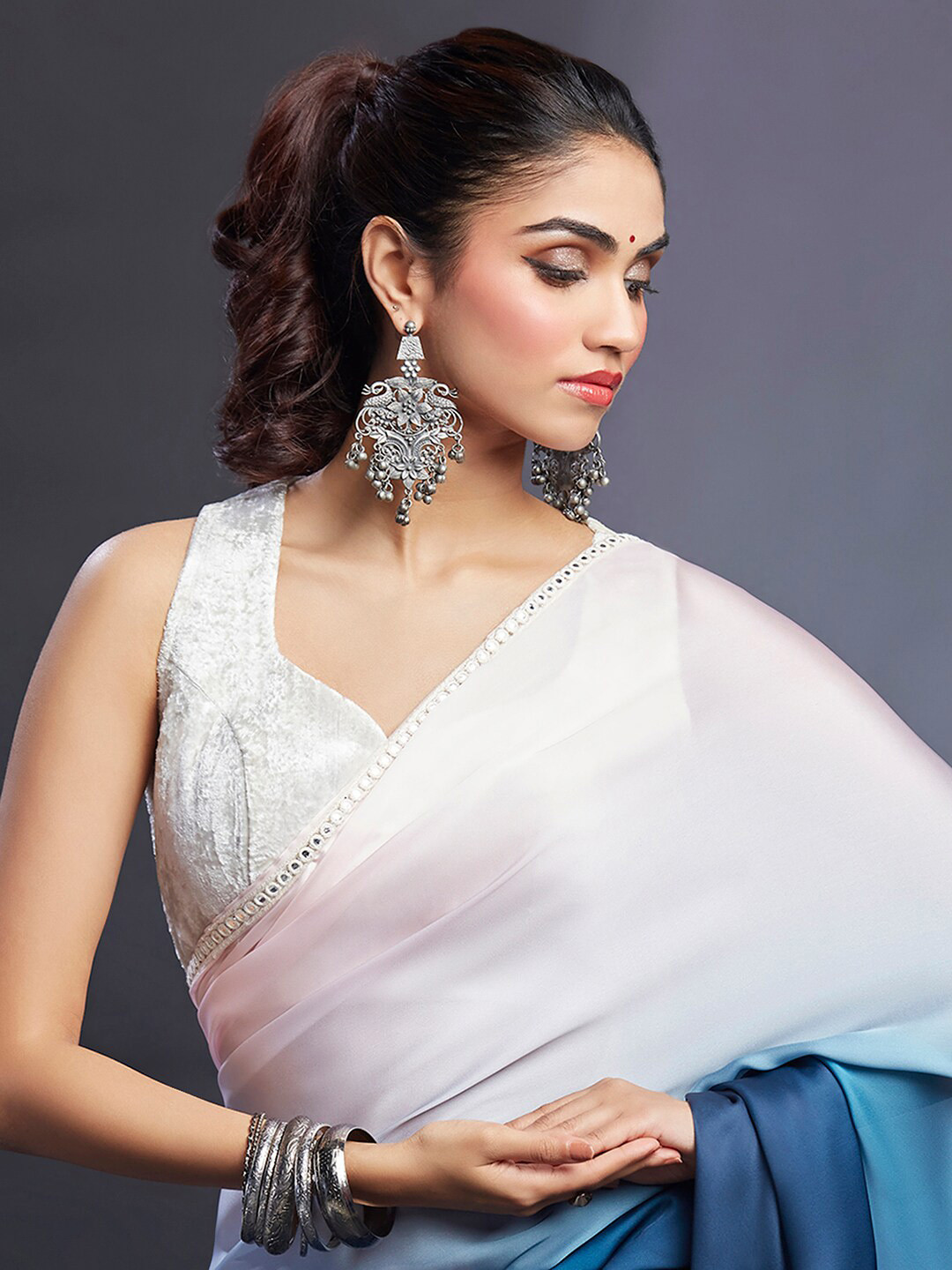 Buy PHATAKA Sweetheart Neck Velvet Saree Blouse - Saree Blouse for ...