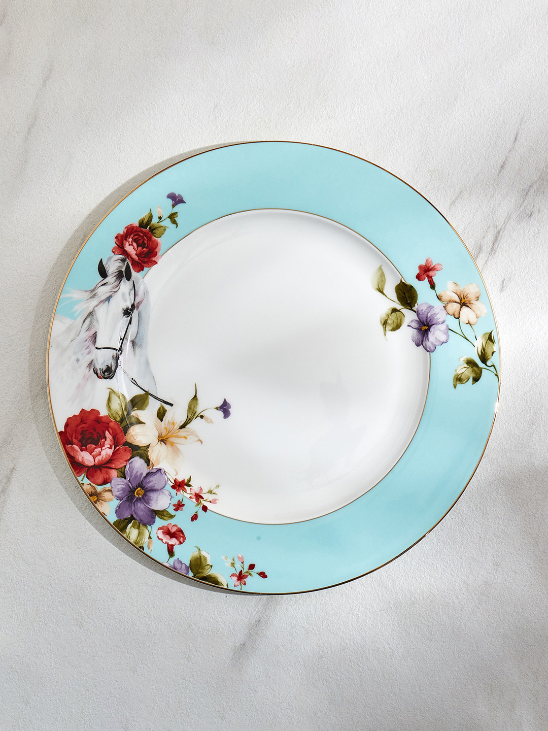 Buy Home Centre Signature Series Blue Printed Dinner Plate - Plates for ...