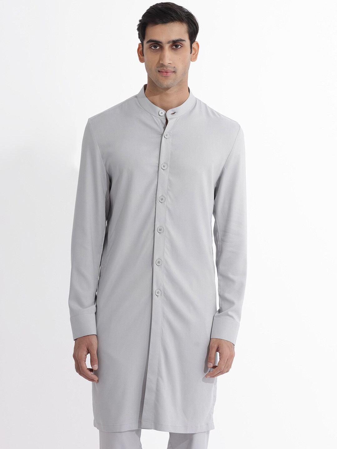Buy RARE RABBIT Band Collar Straight Kurta - Kurtas for Men 26162318 ...