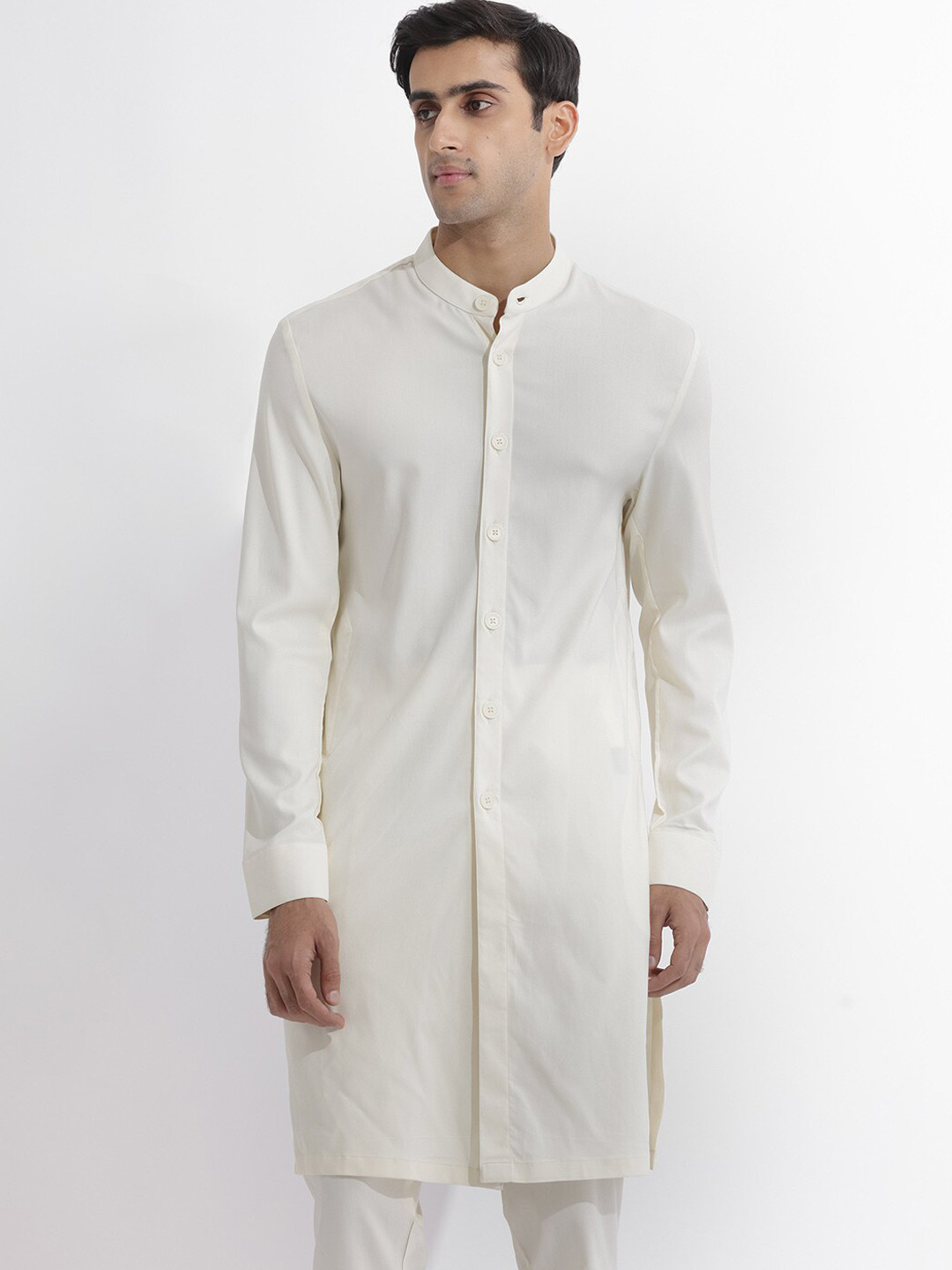 Buy RARE RABBIT Band Collar Straight Kurta - Kurtas for Men 26162320 ...