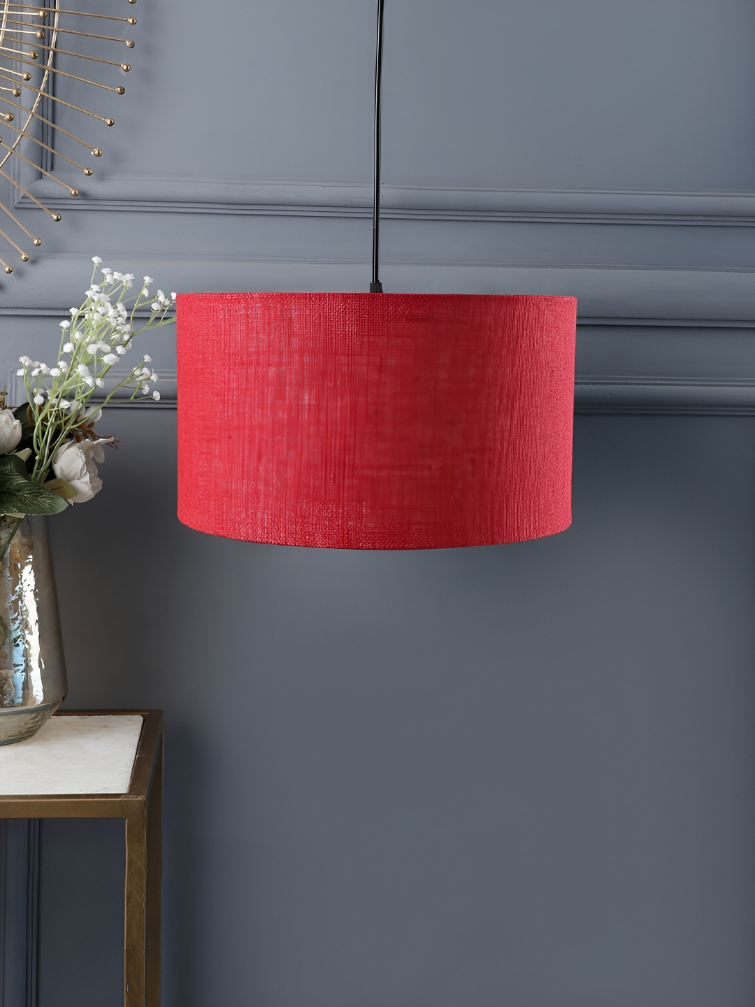 Buy BTR CRAFTS Red Cylindrical Shaped Contemporary Ceiling Lamp ...