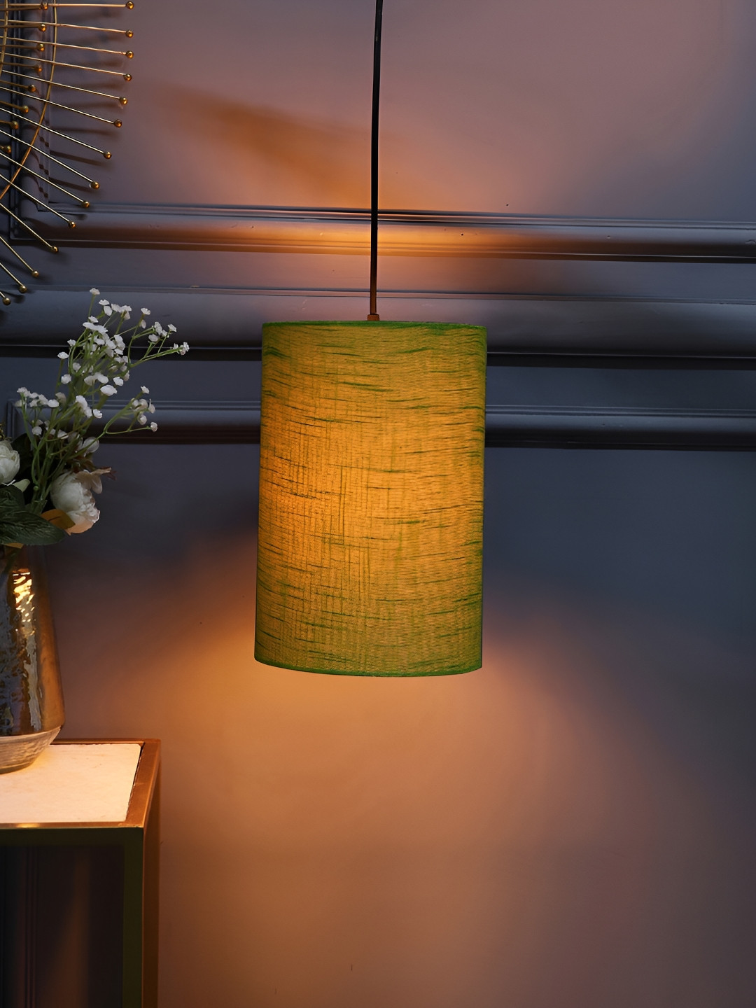 Buy BTR CRAFTS Green Cylindrical Shaped Contemporary Ceiling Lamp ...